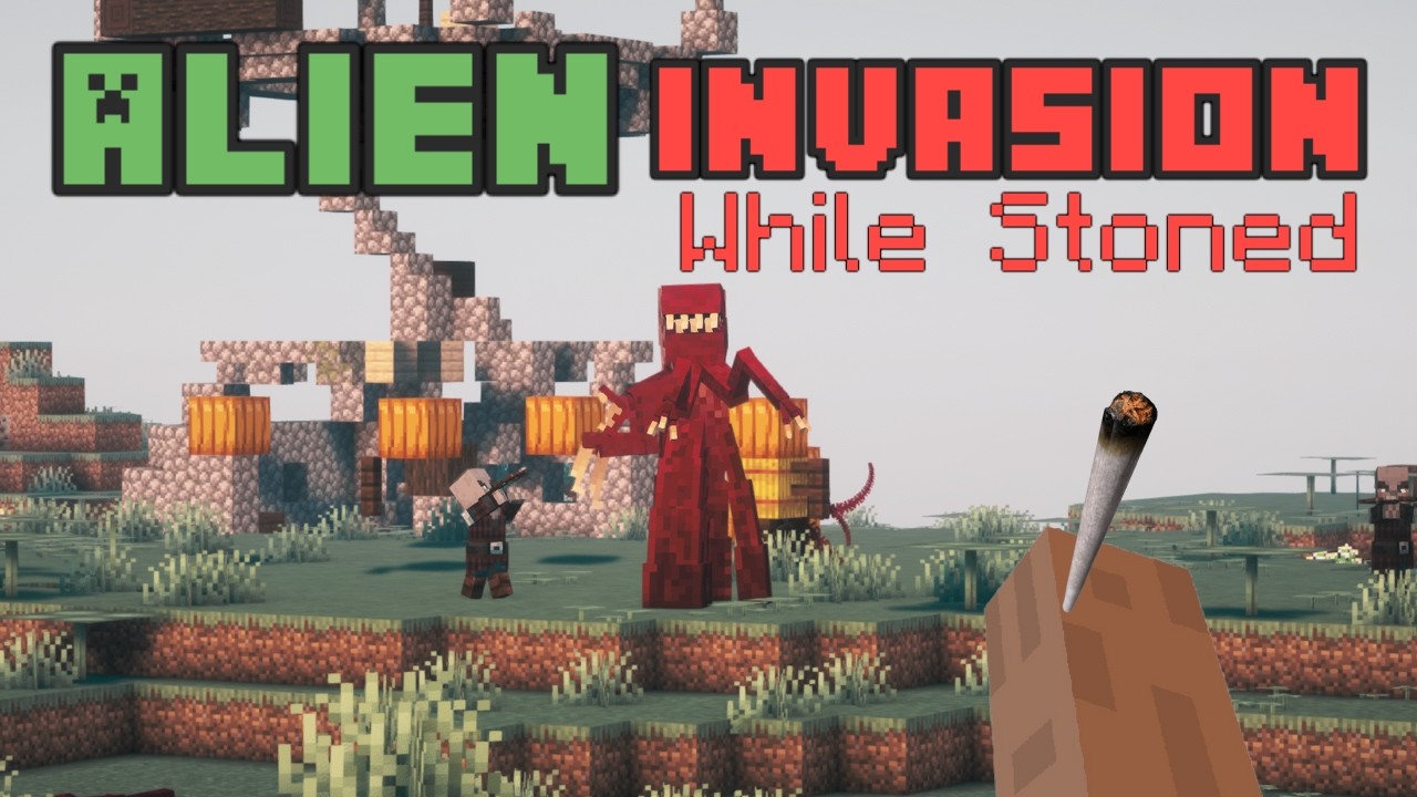 High AF while Aliens Invade Minecraft - YouTube