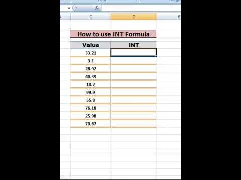 How to use INT formula in excel l #excel #shorts - YouTube