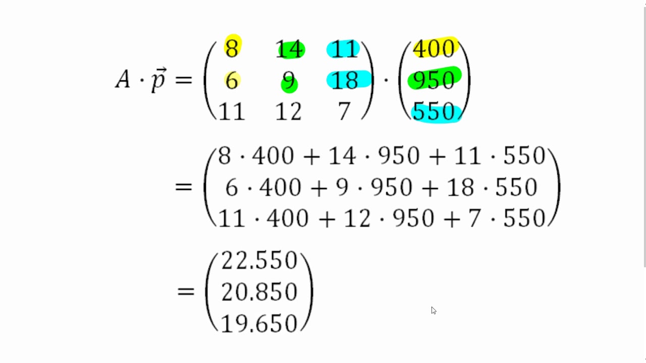 B2 Ich kann Matrizen multiplizieren und potenzieren - YouTube