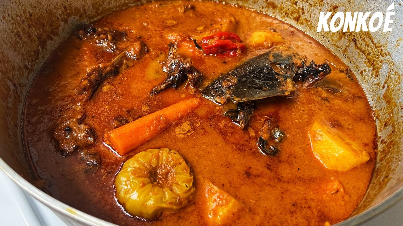 Soupou Konko 🇬🇳 | Sauce Konkoé Touré Gbéli | Smoked Catfish - Poisson ...