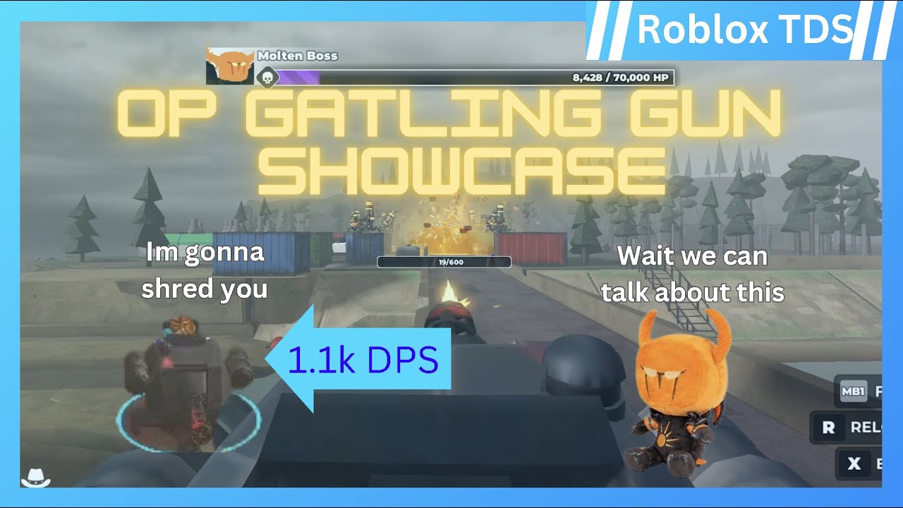 TDS OP Gatling Gun Showcase (SHREDS Molten Boss!) // Tower Defense ...