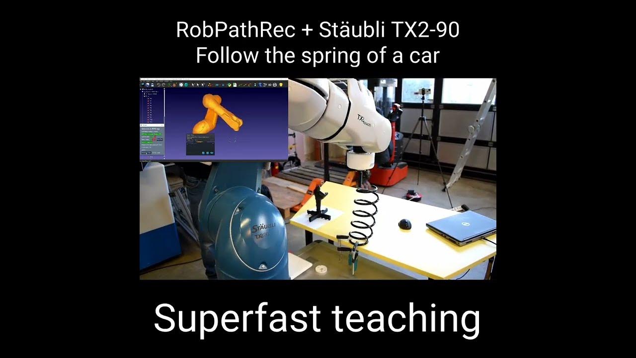 RobPathRec - Superfast VR robotics path programming of Stäubli robot on spring of a car - YouTube