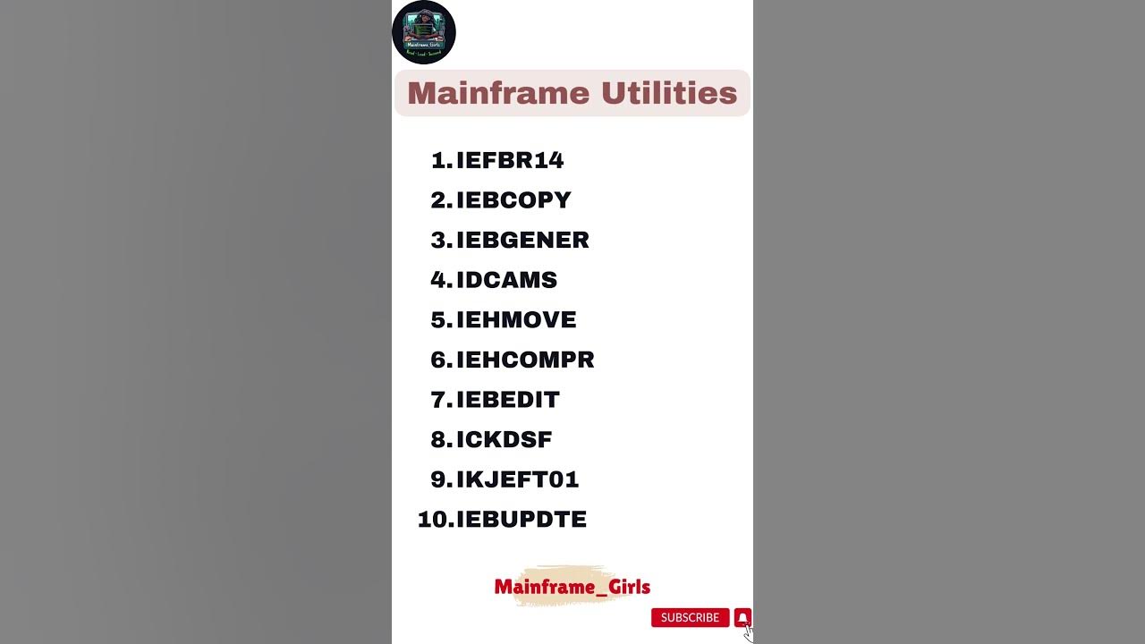 Mainframe Utilities #mainframes #learning #youtube #utilities #coding # ...