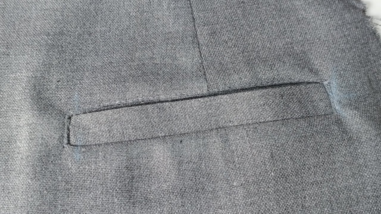 How To Sew Single Welt Pant Pocket || Simple Pant Back Pocket - YouTube