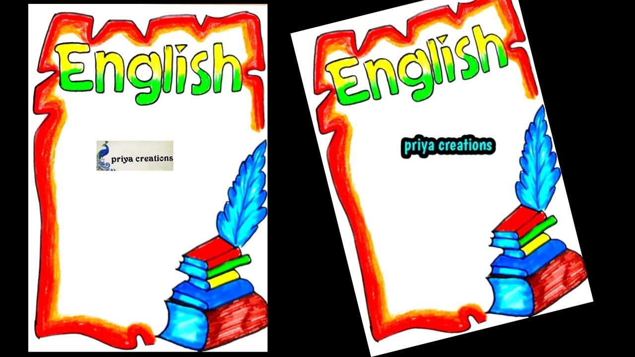 english | english project front page design | border design for english ...
