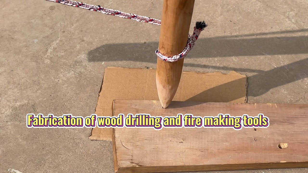 Use a wooden stick to make a tool for drilling wood to make a fire#diy ...