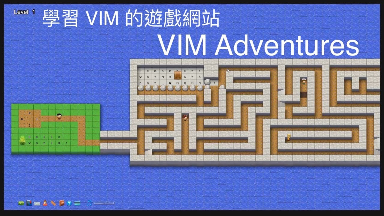 學習 VIM 的遊戲網站 - VIM Adventures - YouTube