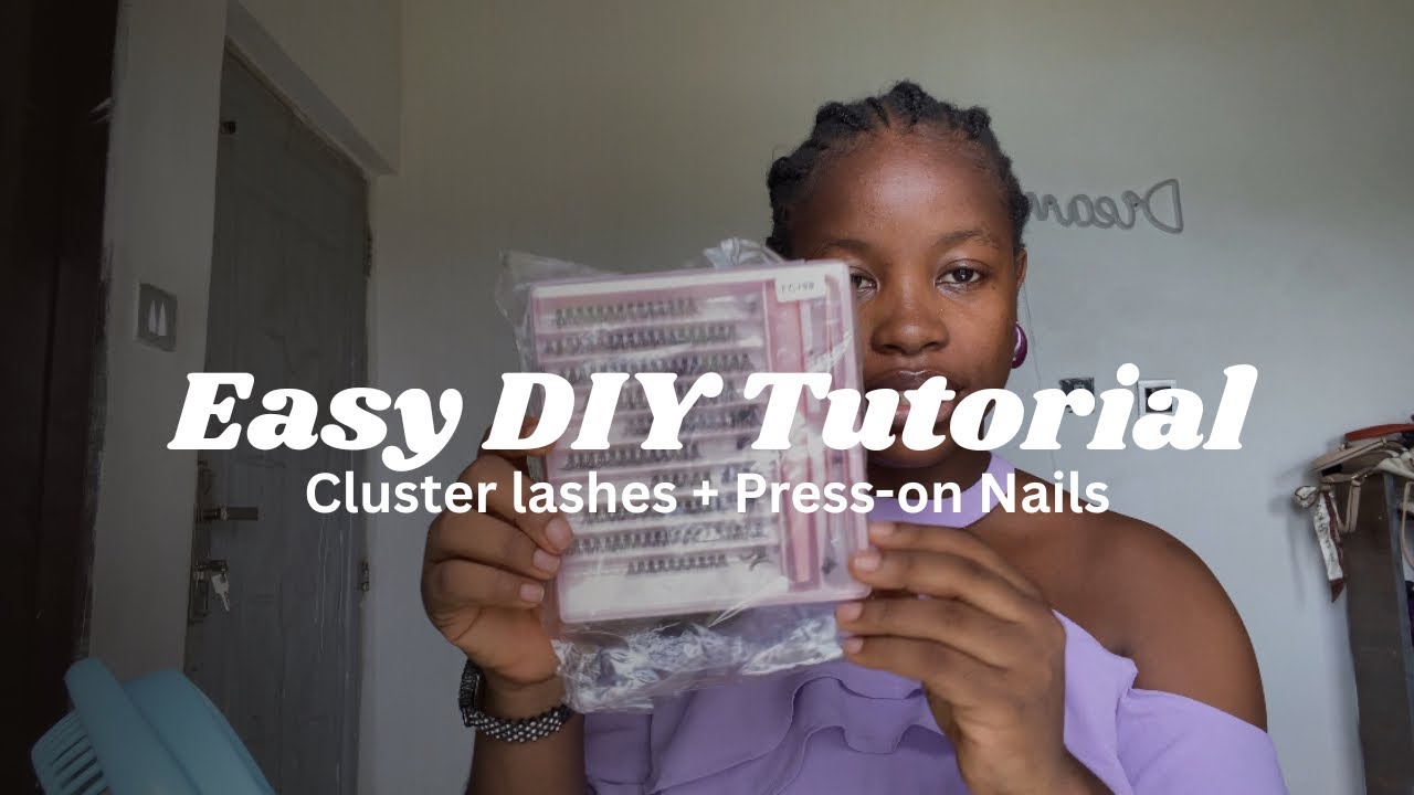 I Did My Cluster Lashes & Press-On Nails at Home | Easy DIY Cluster ...
