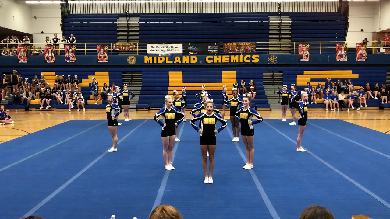 MIDLAND varsity cheer round 3 @home 2/10 - YouTube