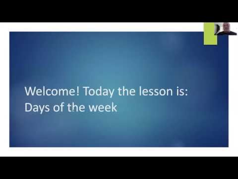 Lesson 6: Days of the Week - YouTube