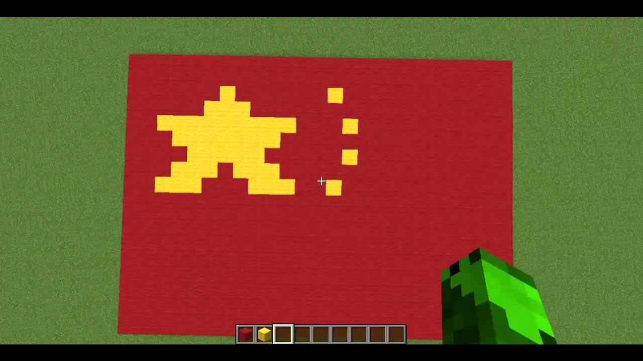 I Made Flag of China Pixel Art (Minecraft) - YouTube