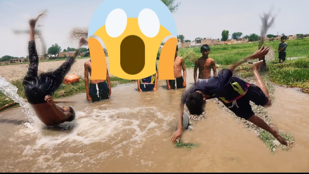 Tube well swim Desi village life😍 Desi life and swimming in tube well ...