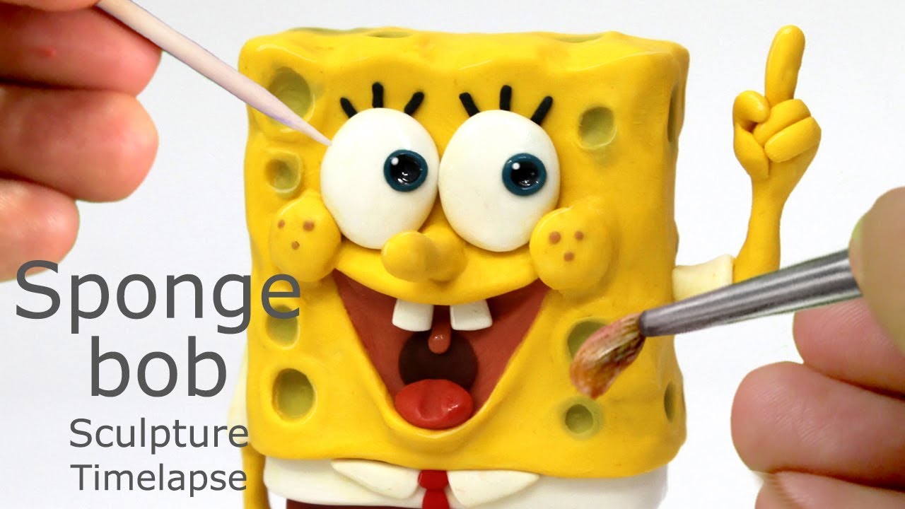 Spongebob Sculpture Timelapse - hand sculpted, bust - YouTube