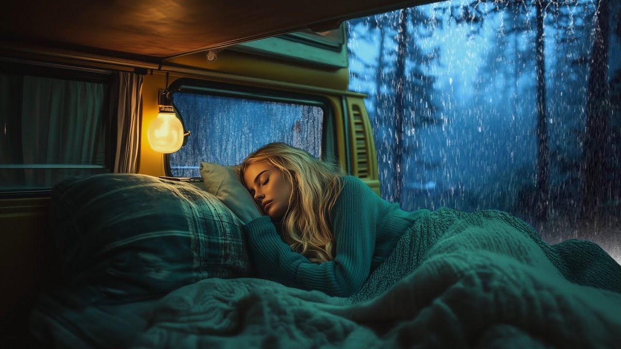 Thunderstorm Sleep sounds Peace and Tranquility Ambience, a Camping car ...