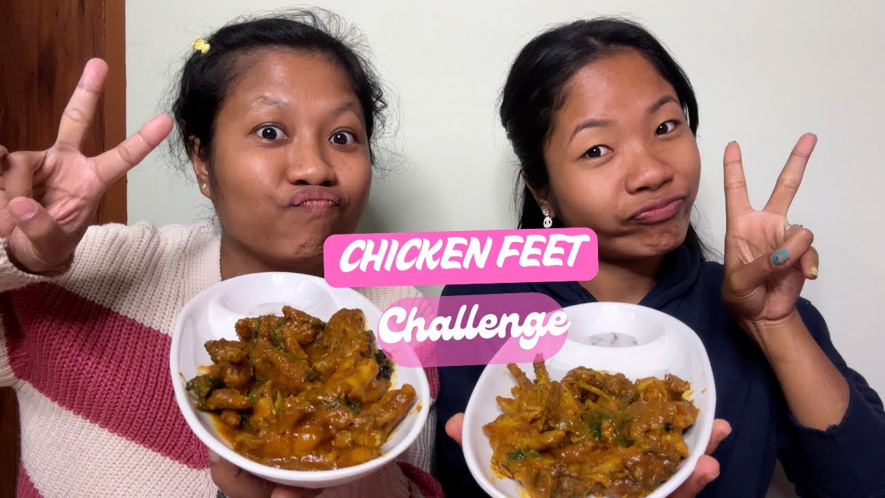 Chicken feet cooking and eating challenge - YouTube