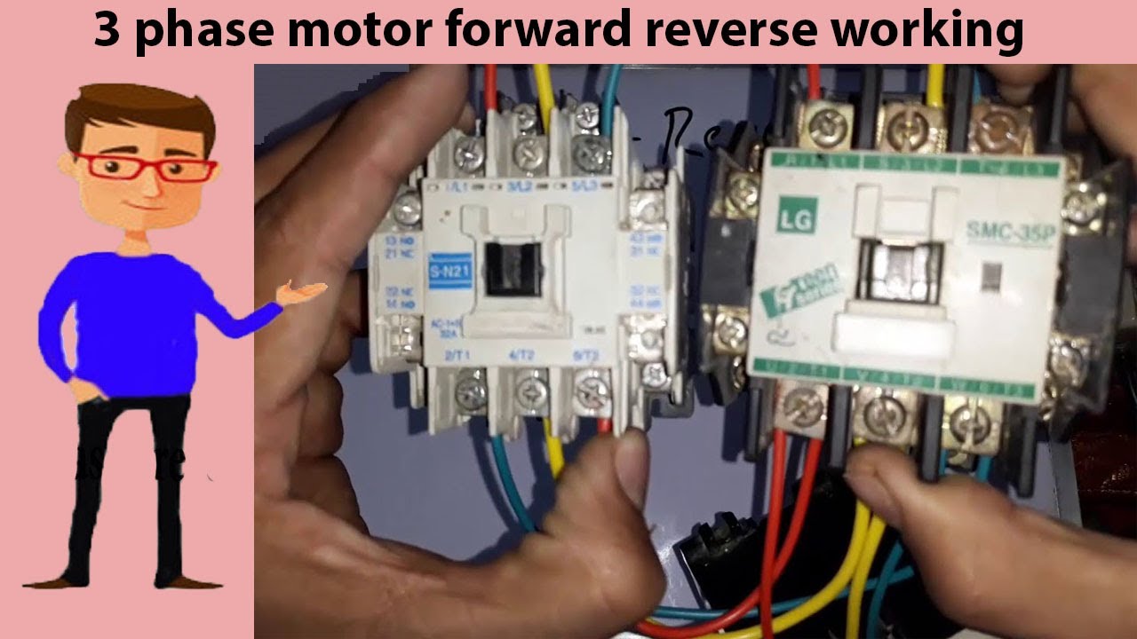 3 phase motor forward reverse working | Motor | forward motor | reverse ...