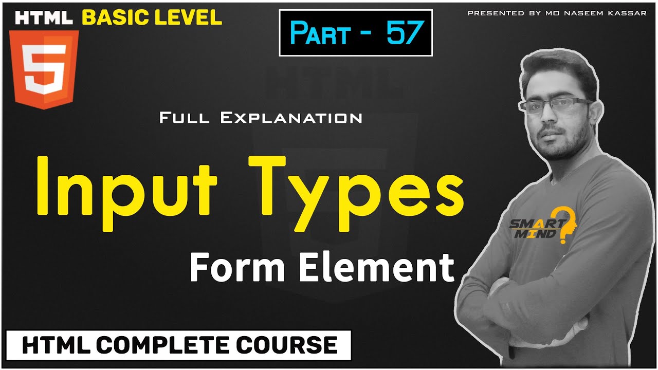 57. Input Types in Html with full Explanation and live practical date ...
