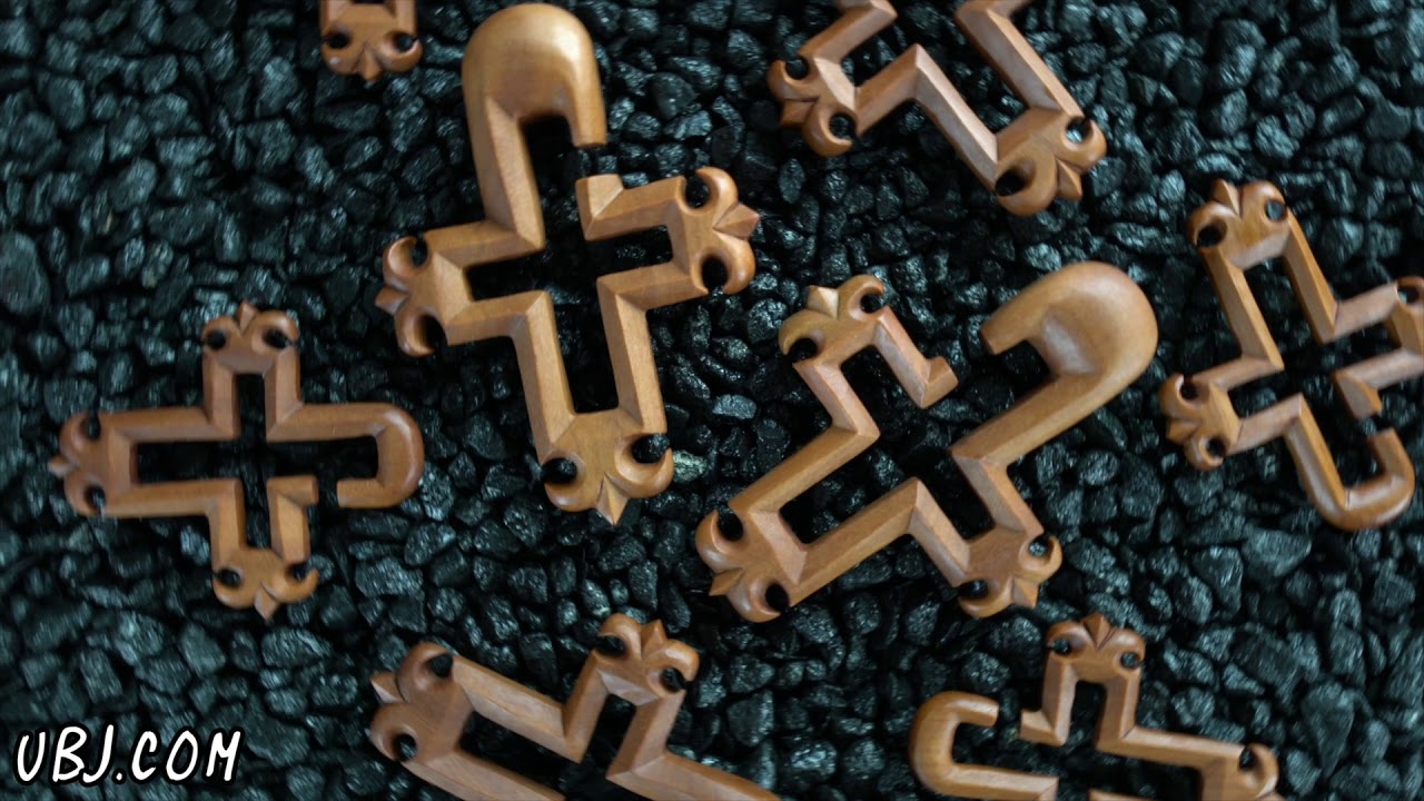 Fleur De Lis Cross Saba Wooden Hangers (8G - 5/8") | UrbanBodyJewelry ...