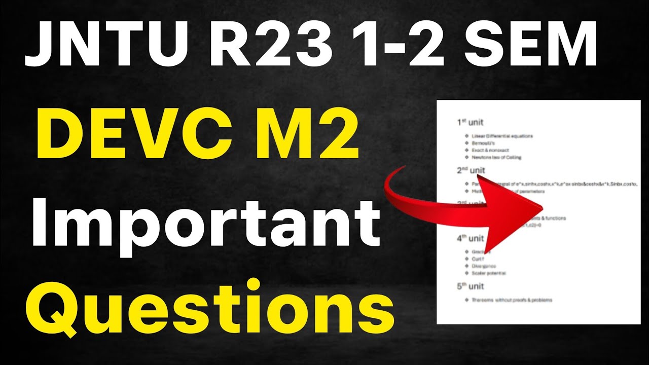 Jntu r23 DEVC unit wise important Questions || jntu devc important Questions r23 || jntu r23 m2 ...