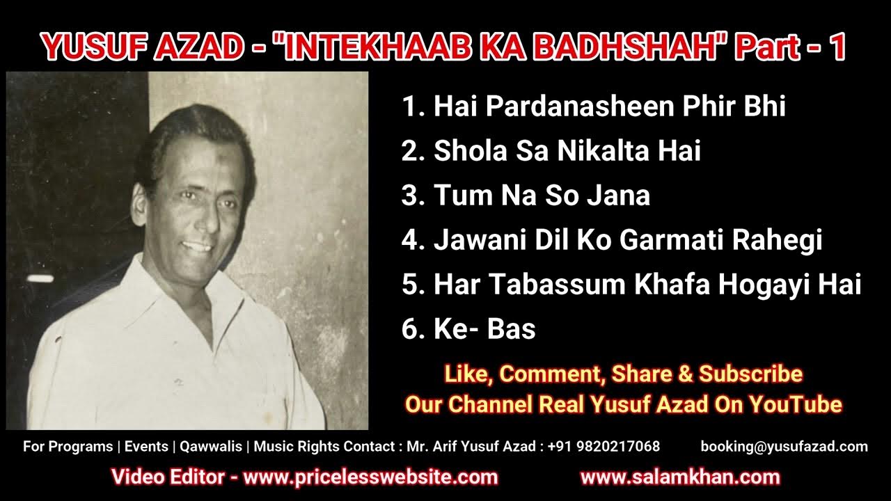 YUSUF AZAD INTEKHAAB KA BADHSHAH Part 1 |Private Show An-Suni Ghazalen ...