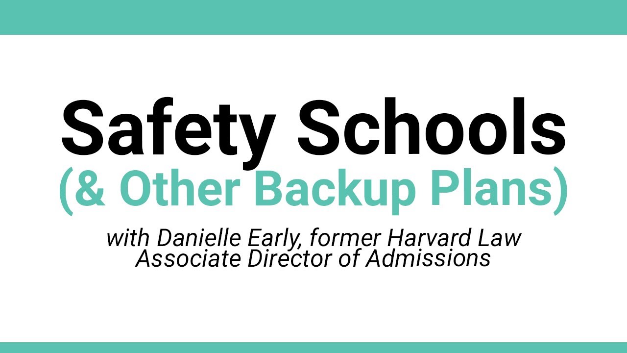 "Safety Schools" & Making a Law School Backup Plan - YouTube