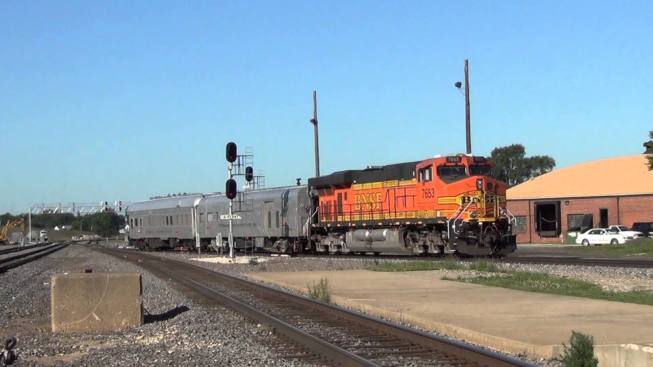 Conductor on BNSF #7653 inspection train waits as train backs out of ...