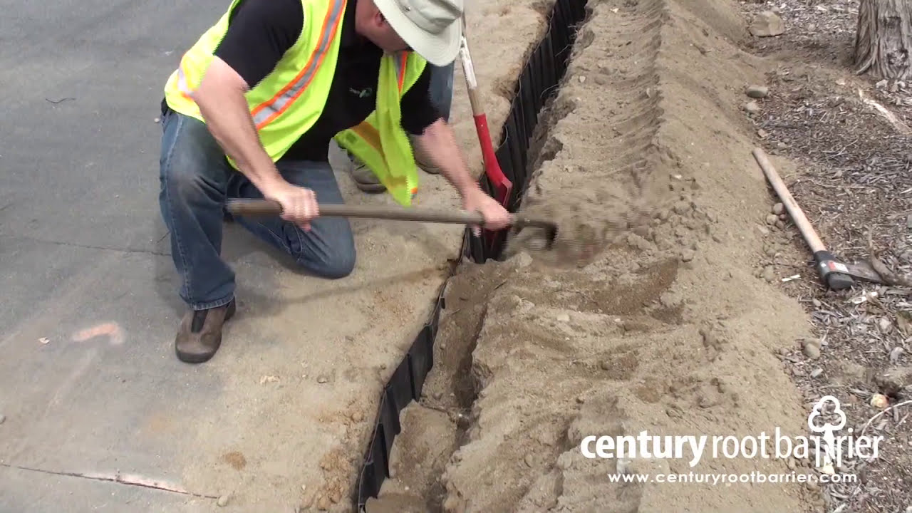 Orange County Bike Trail - Installing Century Root Barrier Panel - YouTube