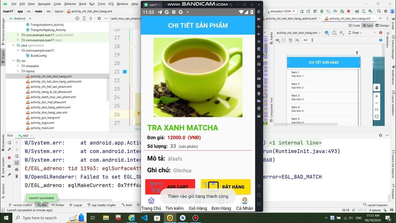 (ANDROID JAVA + SQLITE + Báo Cáo Word) App đặt hàng đồ uống android java - YouTube