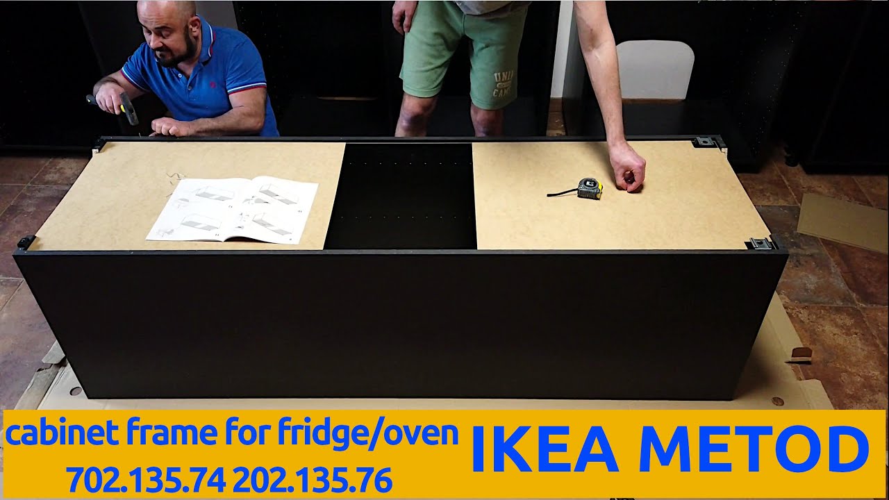 Fast assembly of IKEA METOD kitchen High cabinet frame for fridge/oven ...