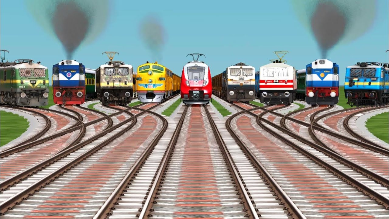 All⚡ Trains Crossing on Extreme Bumpy & Curved Railroad Tracks ...