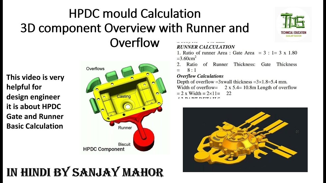 HPDC Mould Calculation for Runner gate and overflow/Important/Hindi ...