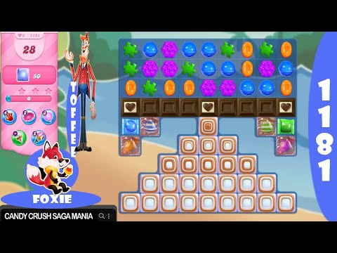 Candy Crush Saga Level 1181 NO BOOSTERS 🔄 Combolicious™ 27 FOXIE - YouTube