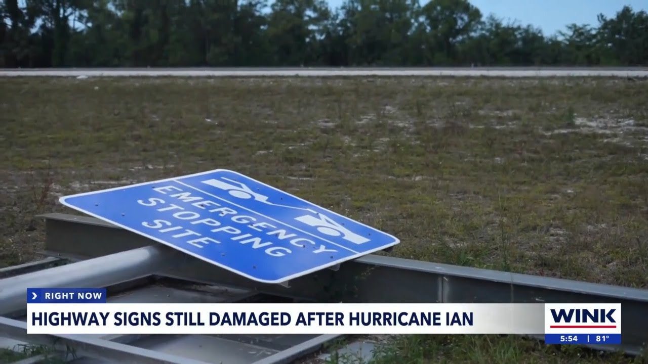 Many signs still damaged after Hurricane Ian - YouTube