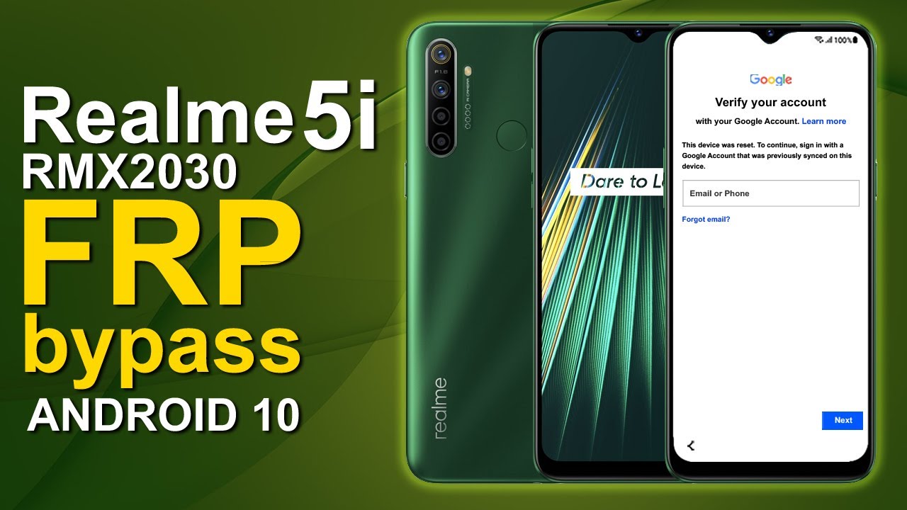 Realme 5i RMX2030 Bypass FRP android 10 Without PC - YouTube