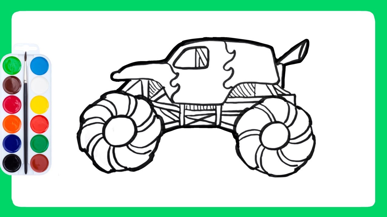 HOW TO DRAW MONSTER TRUCK - YouTube