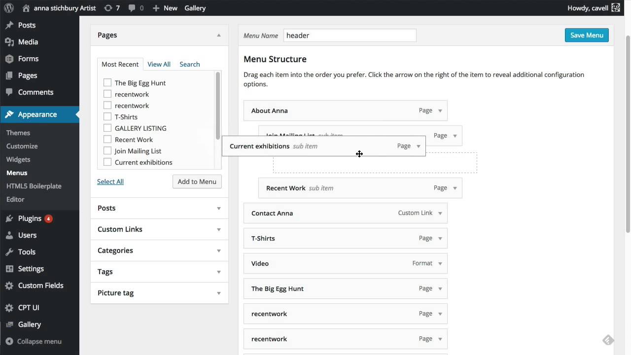 WordPress Sub Menu Items YouTube WordPress Sub Menu Items YouTube