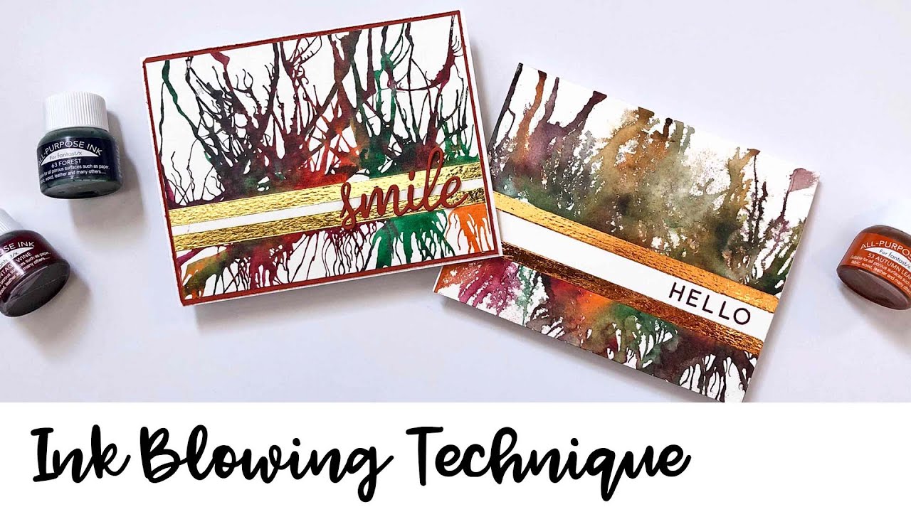 Learn to Create a Card with All-Purpose Ink Blowing - YouTube