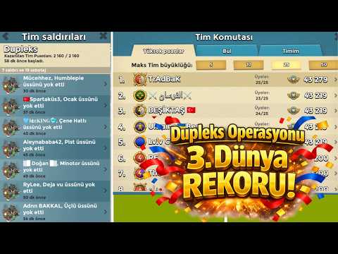 Dupleks Operasyonu 3. Dünya Rekoru. Operation Duplexity 3rd World Record #boombeach Türkçe