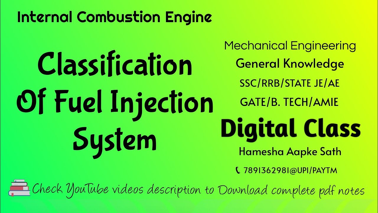 Classification Of Fuel Injection System By Digital Class IC48 - YouTube