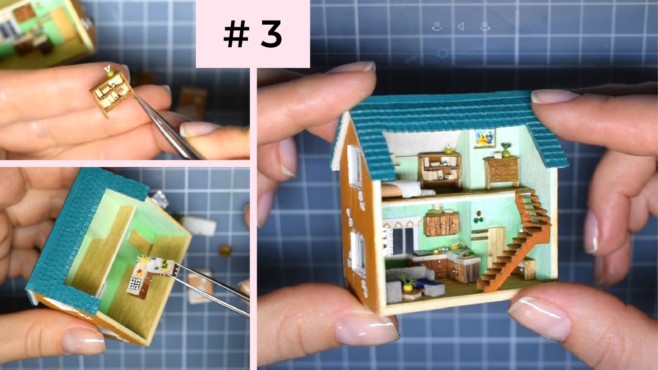 How to Make a Miniature House 1/144 #3 || Miniature autumn house ...