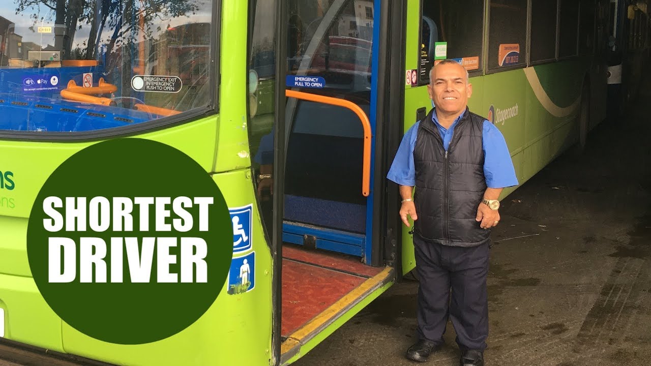 World's shortest bus driver stands at 4ft 6inches - YouTube