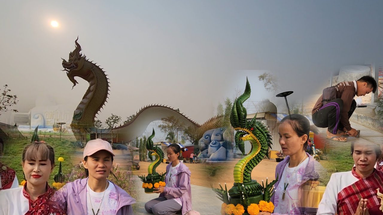 ป้าแต๋นถวายบายศรีพญานาคองค์ปู่ปาริจิตนาคราช!!นางรําจําปาดงรําสวย!!ลุงพล ...