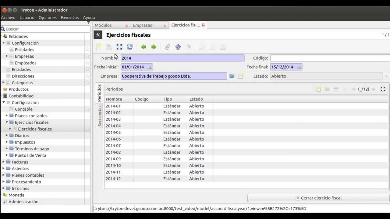 Configuración básica Tryton Argentina - YouTube