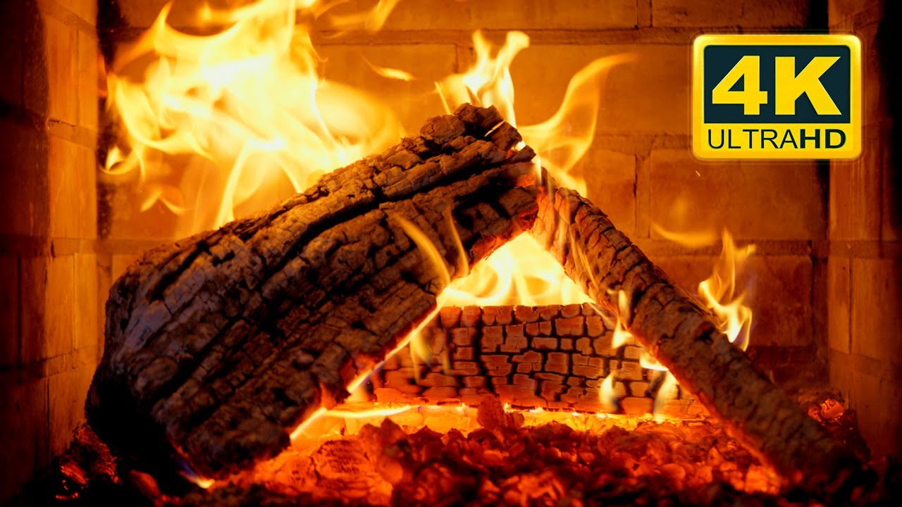 FIREPLACE 4K 🔥 Cozy Fire Background (12 HOURS). Fireplace video with ...