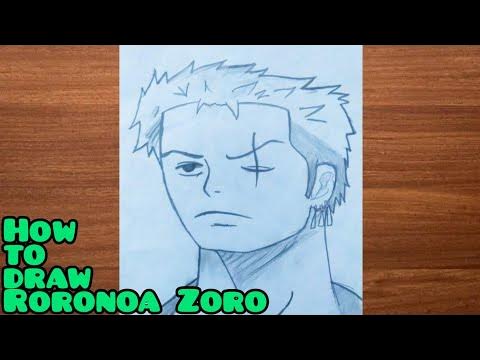 how to draw Roronoa Zoro // Anime Drawing Easy // Step By Step Drawing ...