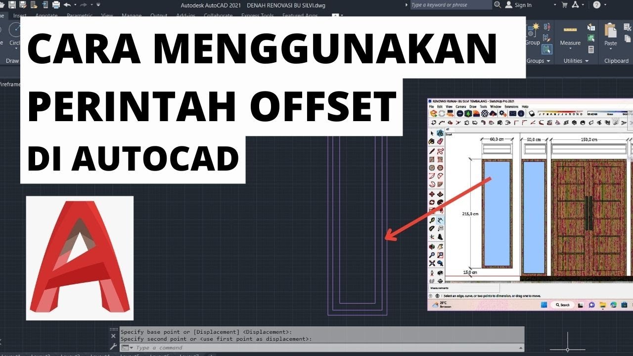 CARA MENGGUNAKAN PERINTAH OFFSET PADA AUTOCAD - PENJELASAN LENGKAP ...