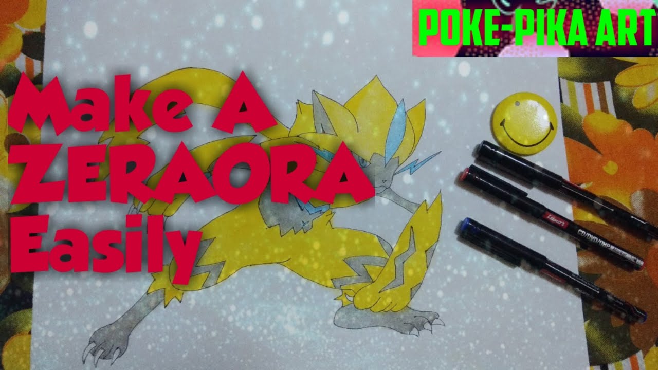 Easily Make A ZERAORA || LEGENDARY POKEMON DRAWING || POKE-PIKA ART ...