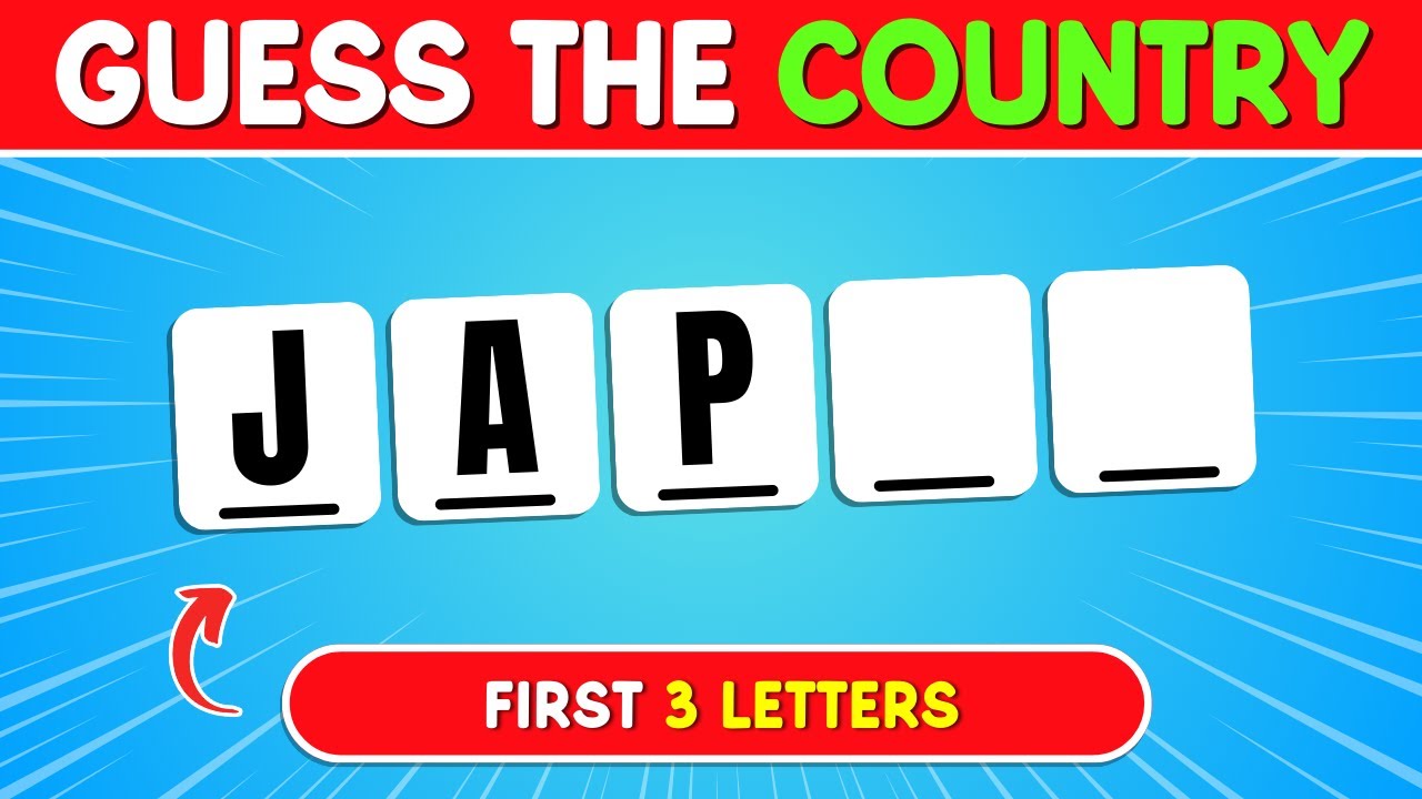 Guess The *Countries* By First 3 Letters 🌍 Country Quiz 🤔🗺️ - YouTube