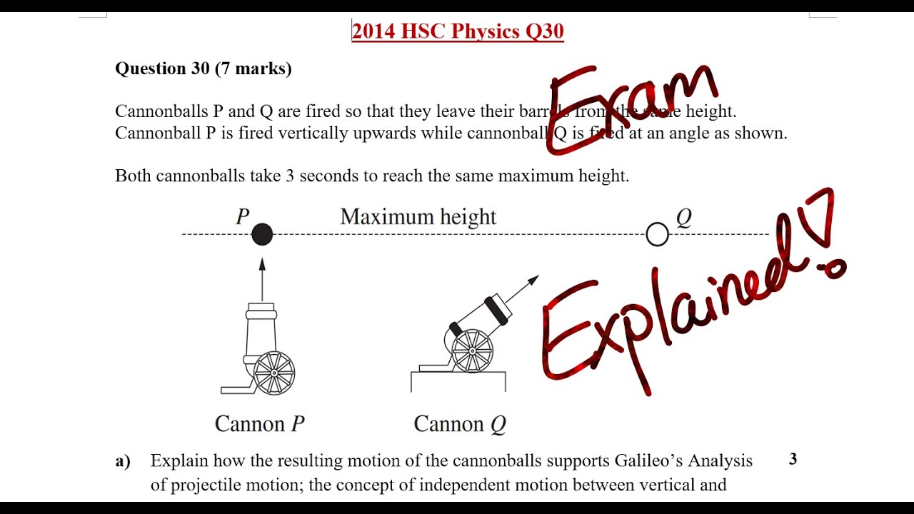 2014 HSC Q30 - Galileo's Analysis of Projectile Motion - YouTube