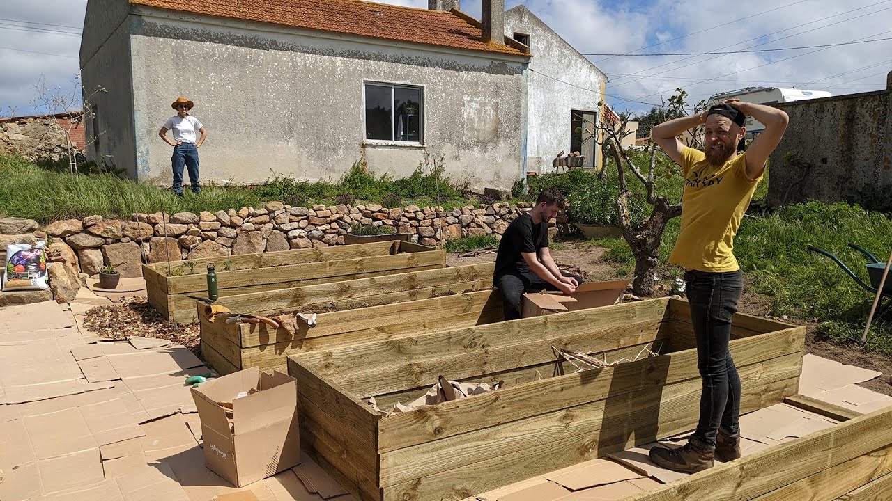 Making raised vegetable beds – Rural Portugal Homestead ep.10 - YouTube